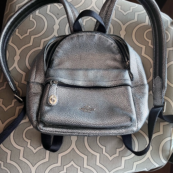 Coach | Bags | Coach Metallic Silver Backpack | Poshmark
